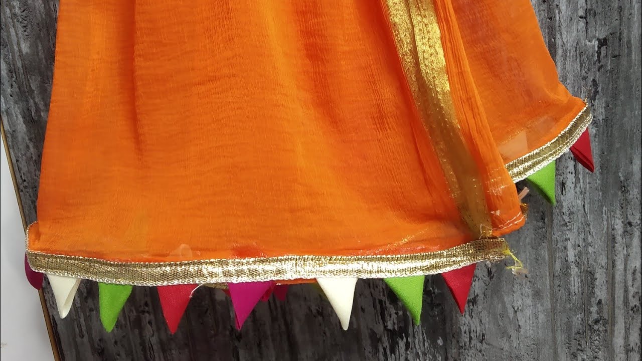 lace making from scrap/how to make gota lace/gota lace making/samosa ...