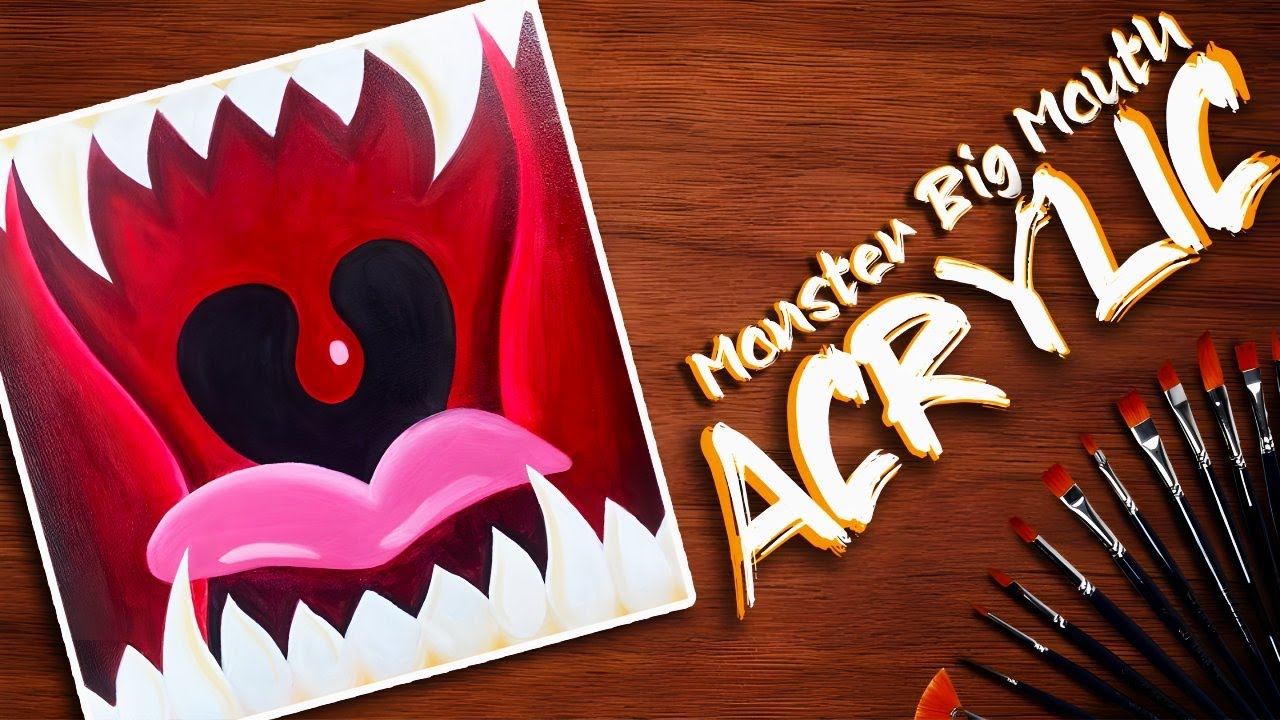 How To Draw A Big Mouth Monster - Acrylic Painting Tutorial - YouTube
