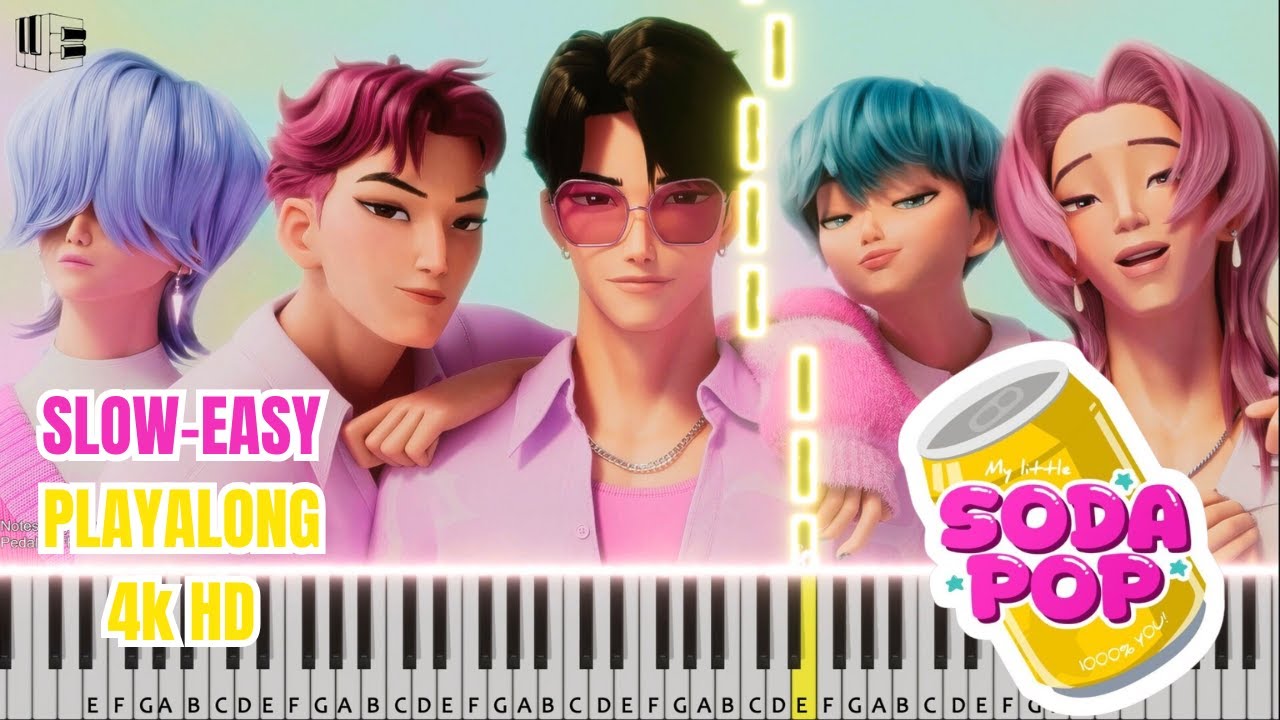 Soda Pop - K-Pop Demon Hunters - Piano SLOW EASY Playalong 4k HD ...