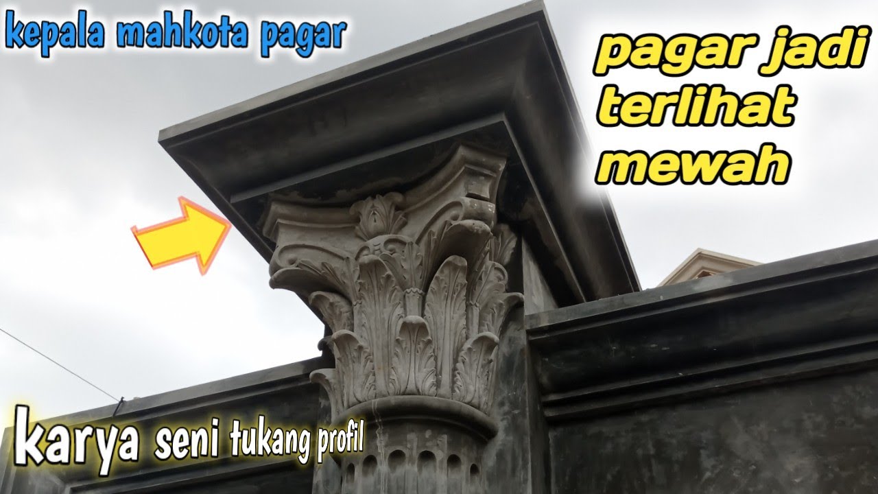 cara memasang kepala mahkota tiang pagar||profil beton - YouTube