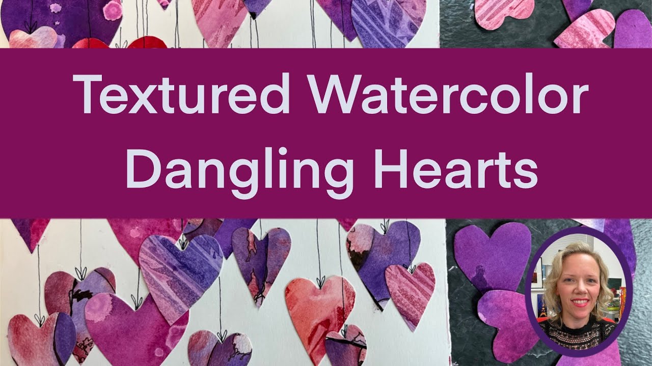 Textured Watercolor Dangling Hearts: Day 5 of 14 Days of Valentines ...