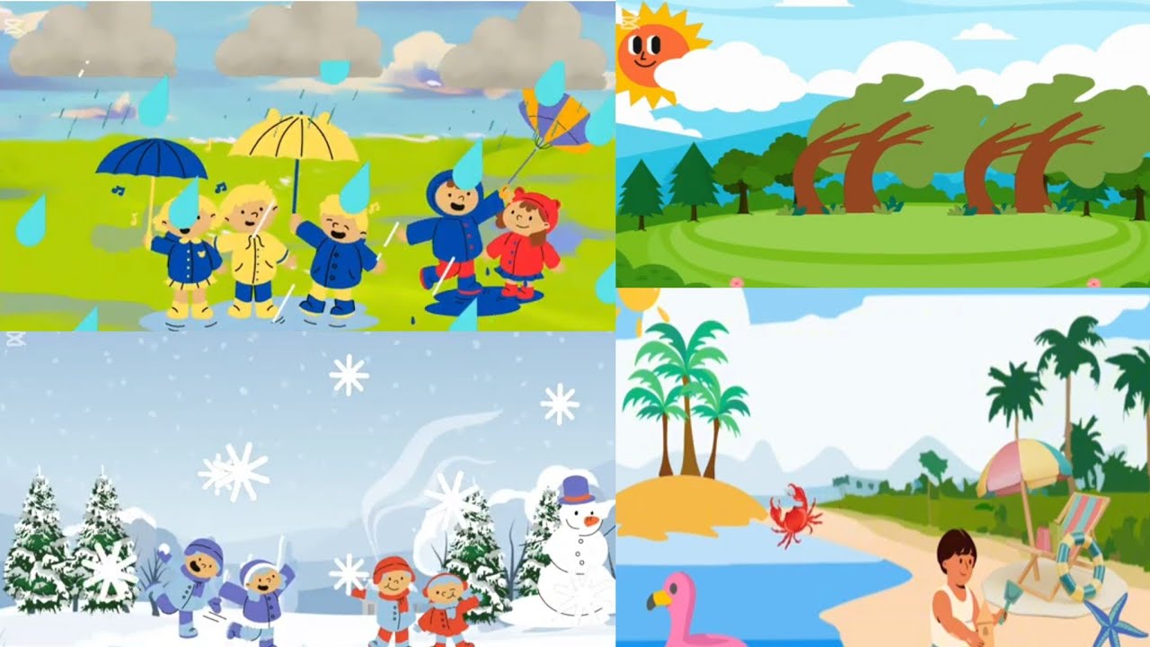 Weather for Kids | Sunny, Cloudy, Rainy, Snowy & Windy weather ...