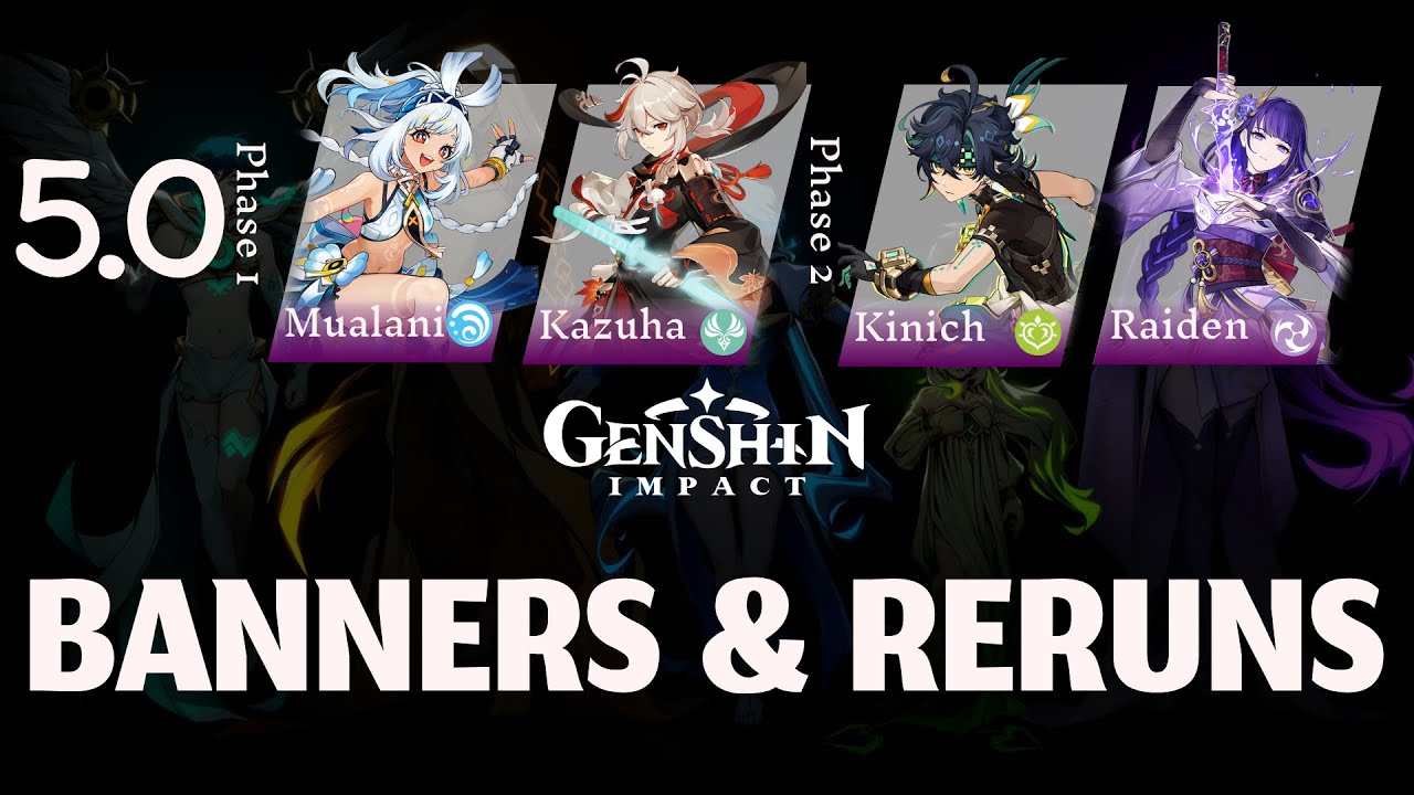 UPDATES !! GENSHIN 5.0 UPCOMING BANNERS & RERUNS | MUALANI, KINICH ...