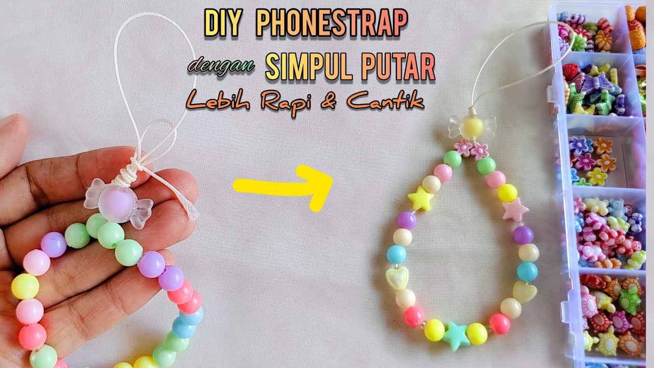 DIY Phone Strap dengan Ikat Putar yang Cantik dan Rapi || PHONE STRAP ...