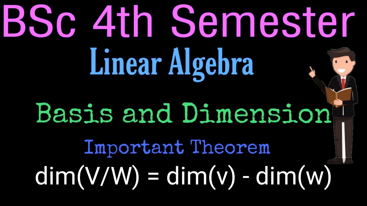 Basis and Dimensions | dim( V/W) = dim(V) - dim(W) | Vector Spaces ...