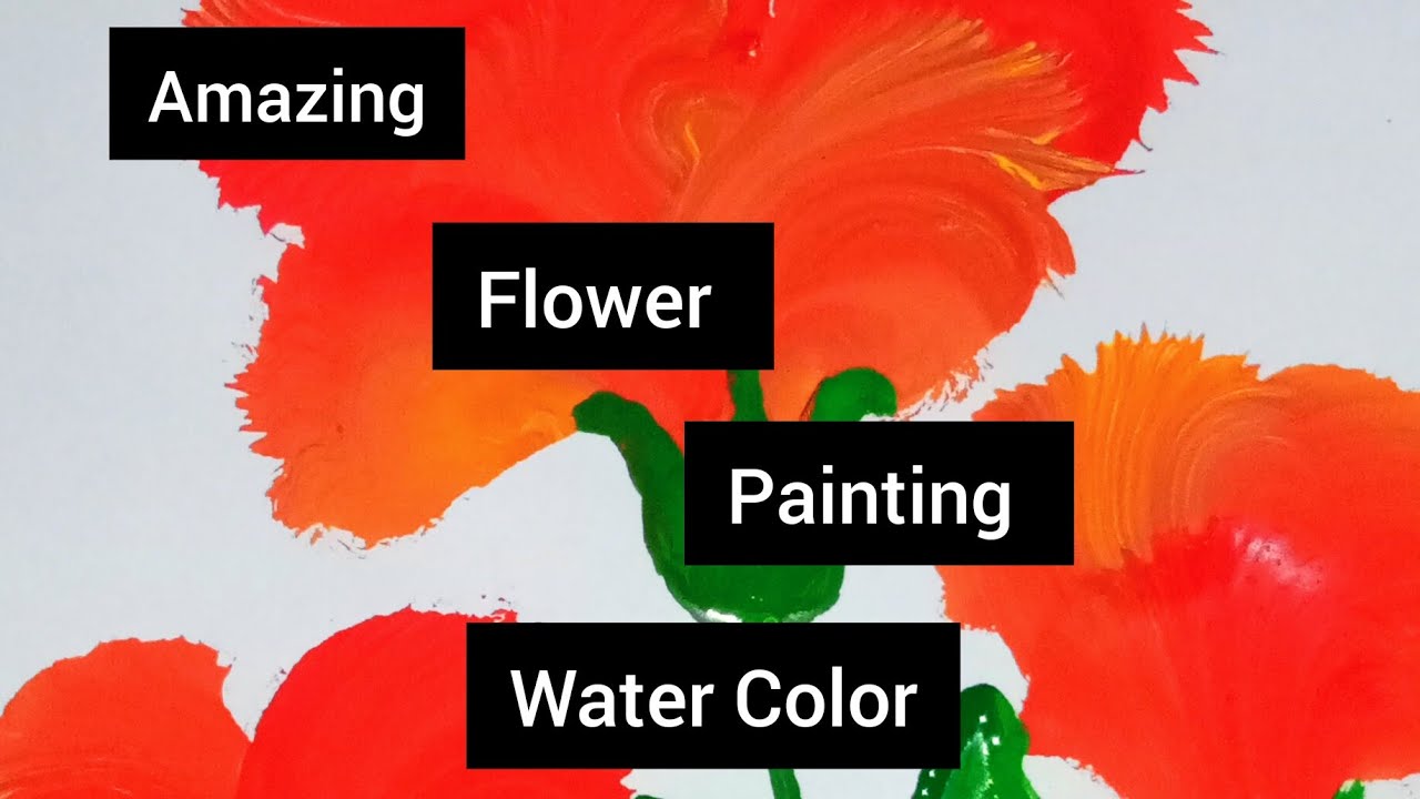 Amazing Drawing Flower Painting Two Colors mixing painting and ...