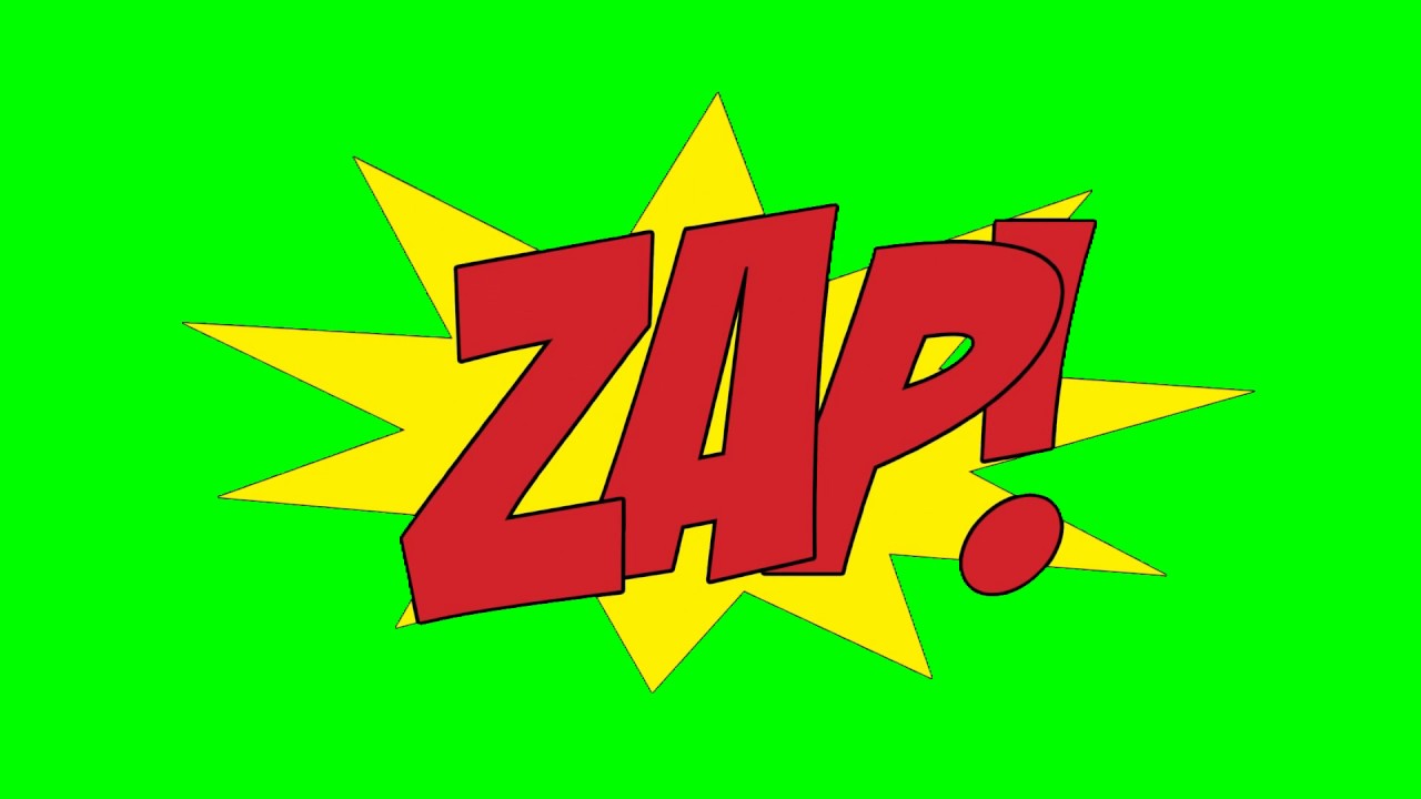 Cartoon Zap Comic Book Zap Animation (green Screen)