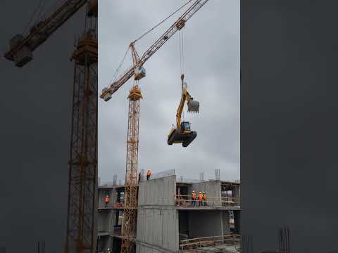 Crane Fail: Drops Excavator During Lift! | Construction Disaster Caught on Camera