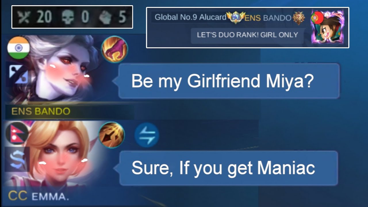 ALUCARD LOOKING FOR GIRLFRIEND IN GLOBAL CHAT !! (She like me?) 😜🤭 ...