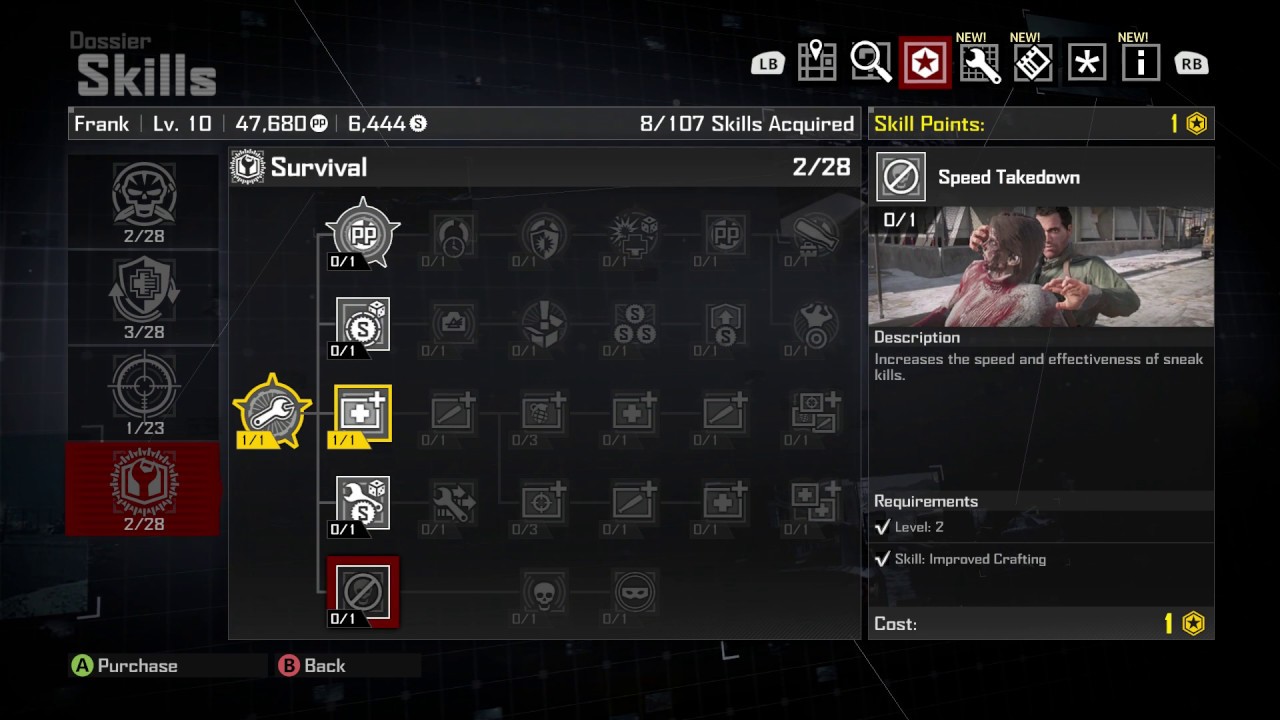 Dead Rising 4 - Skills: Blunt Weapons Critical Hits, Total Stamina ...