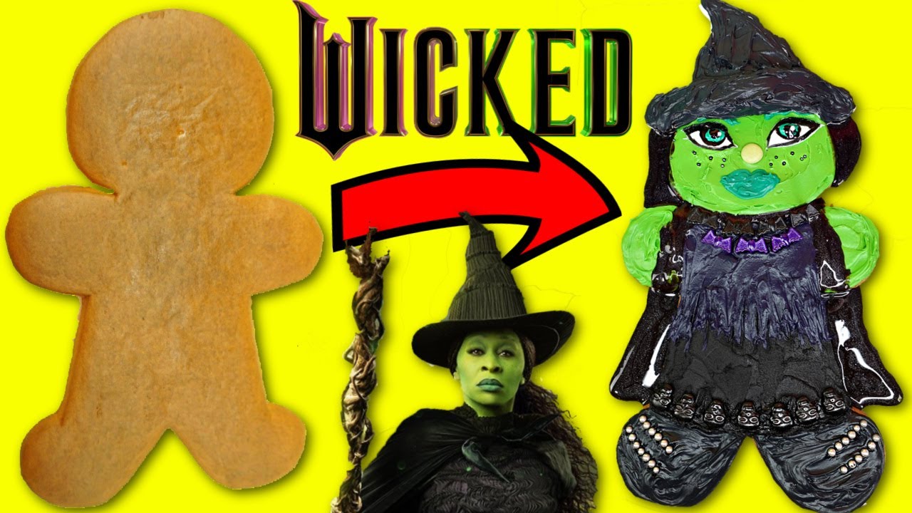 Wicked Movie Elphaba Gingerbread Man Cookie Decoration DIY - YouTube
