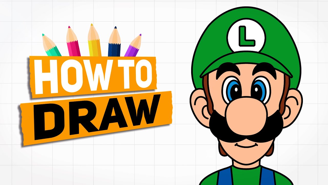 How to Draw LUIGI from the SUPER MARIO BROS Game! - YouTube