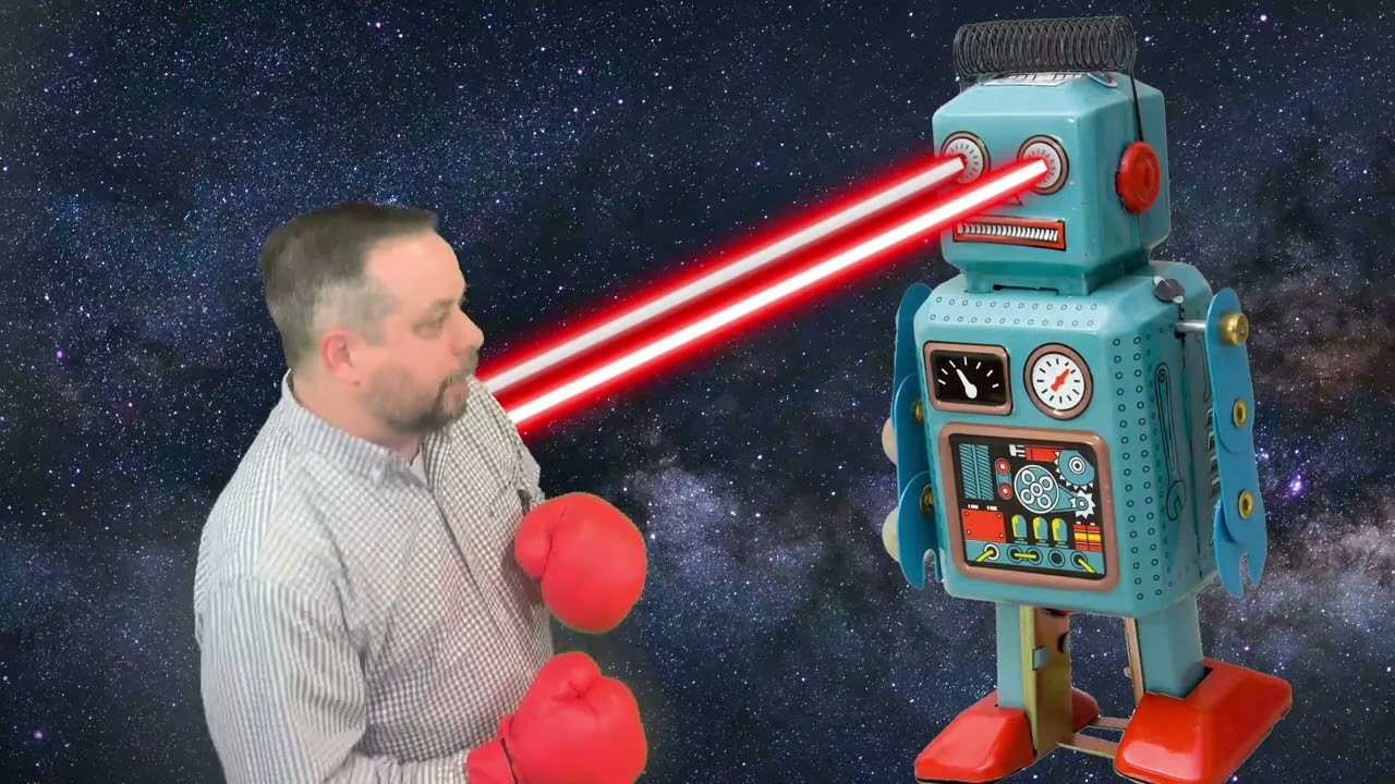 Man Punching Lazer Robot - YouTube