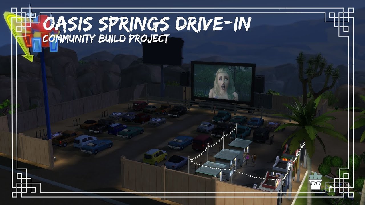 Community Build | Oasis Springs Drive-In Movie Theater | The Sims 4 ...
