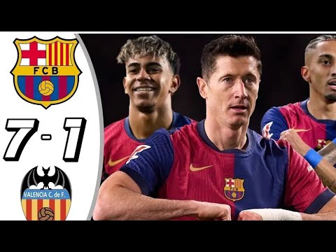 Barcelona vs Valencla Highlands match 2025 total goal 7 vs 1 - YouTube