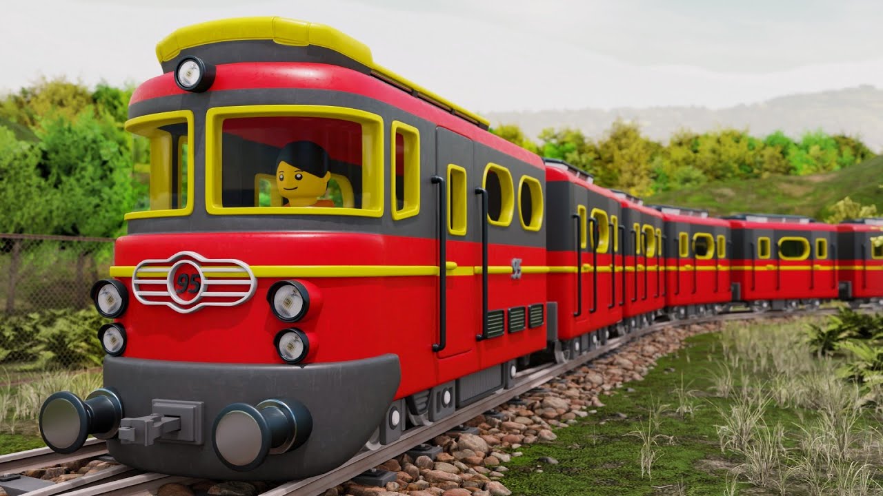 Car Stranded on Train Tracks - Lego City Cartoon - Choo choo train kids ...