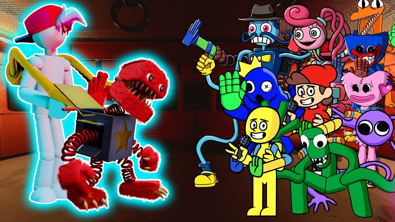 FNF Project Playtime But Different Characters Sing It 🎶 FNF VS Boxy Boo ...