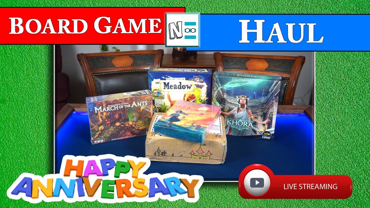 Celebrating 1 year of Live Streaming: Board Game Haul Unboxing & Chat ...