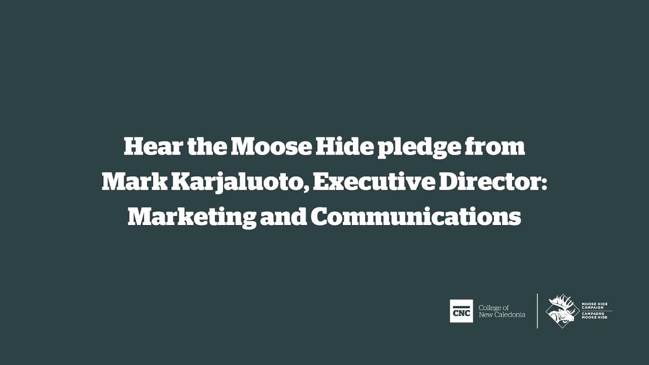 Moose Hide Pledge - Mark Karjaluoto - YouTube