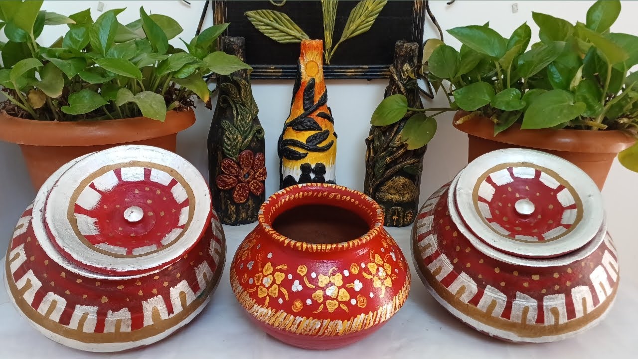 Matki painting ideas for Janmashtami | Dahi Handi decoration at home ...