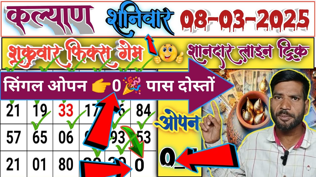 kalyan matka chart 8/3/2025 | Kalyan matka tips and tricks | luck satta ...