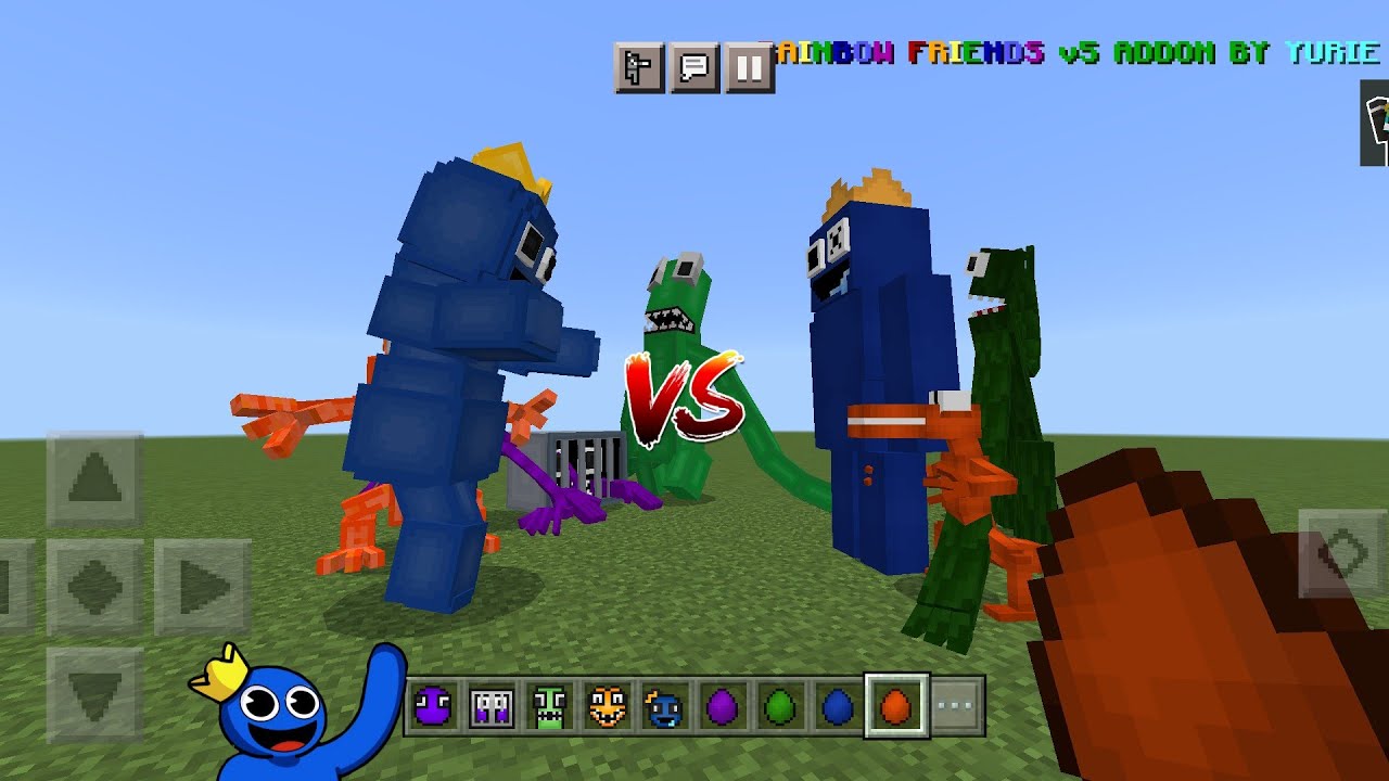 Rainbow Friends VS Rainbow Friends in Minecraft PE (ADDON) - YouTube