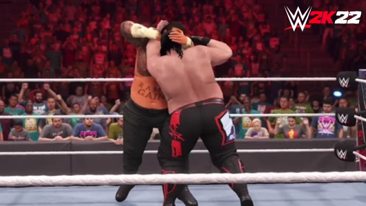 WWE 2K22 Fat Roman Reigns vs Fat Seth Rollins - YouTube
