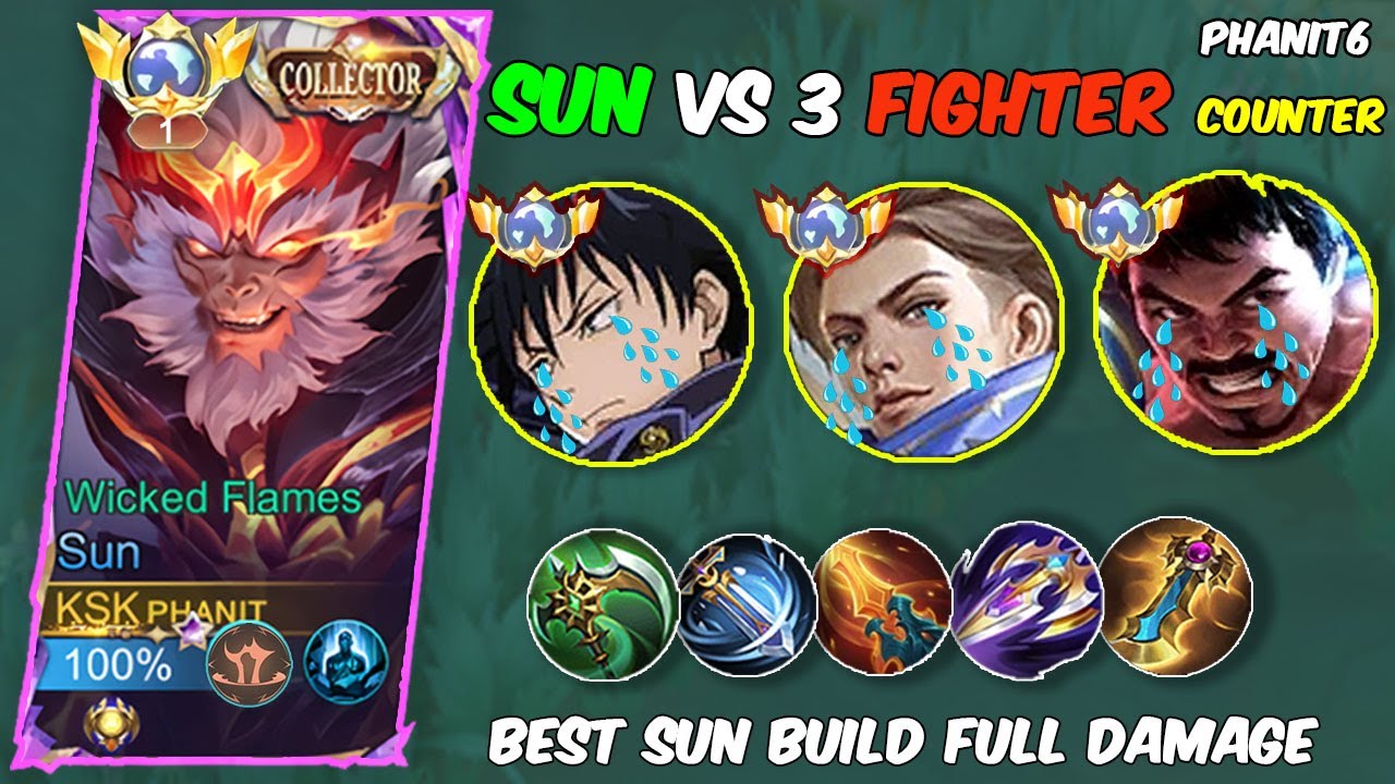 SUN DAMAGE 😨 BEST DAMAGE VS 3 FIGHTER COUNTER DAMAGE - TOP GLOBAL SUN ...