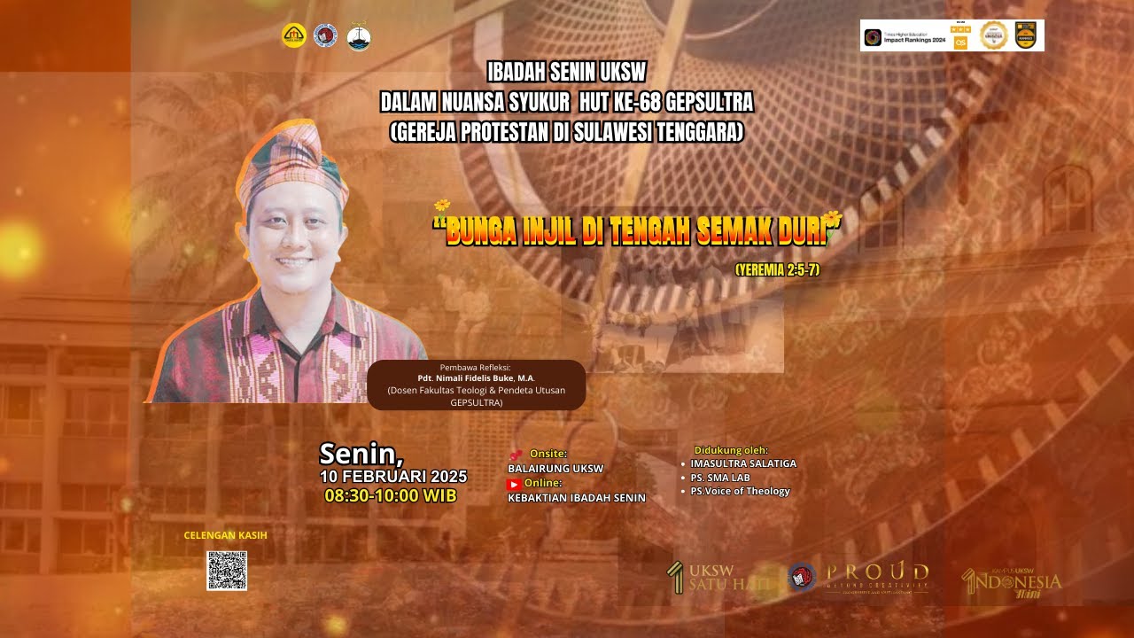 Ibadah Senin dalam Nuansa Syukur HUT ke-68 GEPSULTRA - YouTube