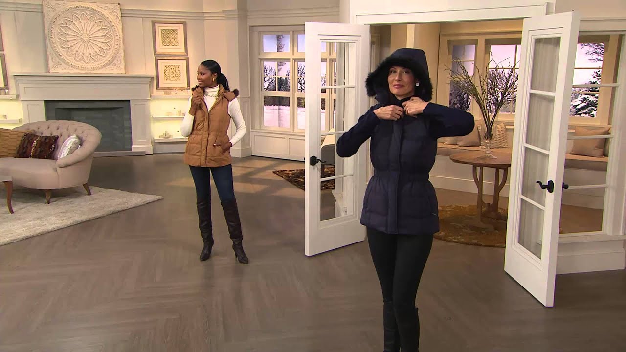 Dennis Basso Puffer Vest with Faux Fur Trimmed Hood with Sharon Faetsch ...