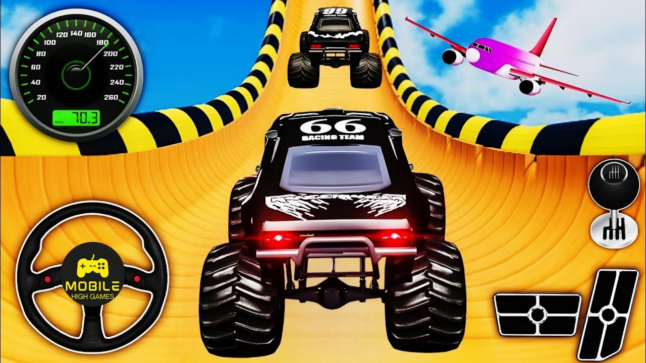 Monster Truck Mega Ramp Extreme Racing - Crazy Monster Truck Racing ...
