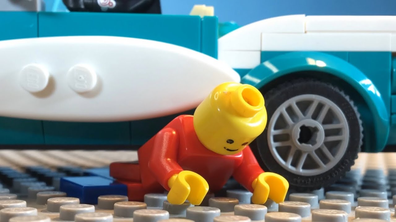 Lego Man gets run over by a car - YouTube