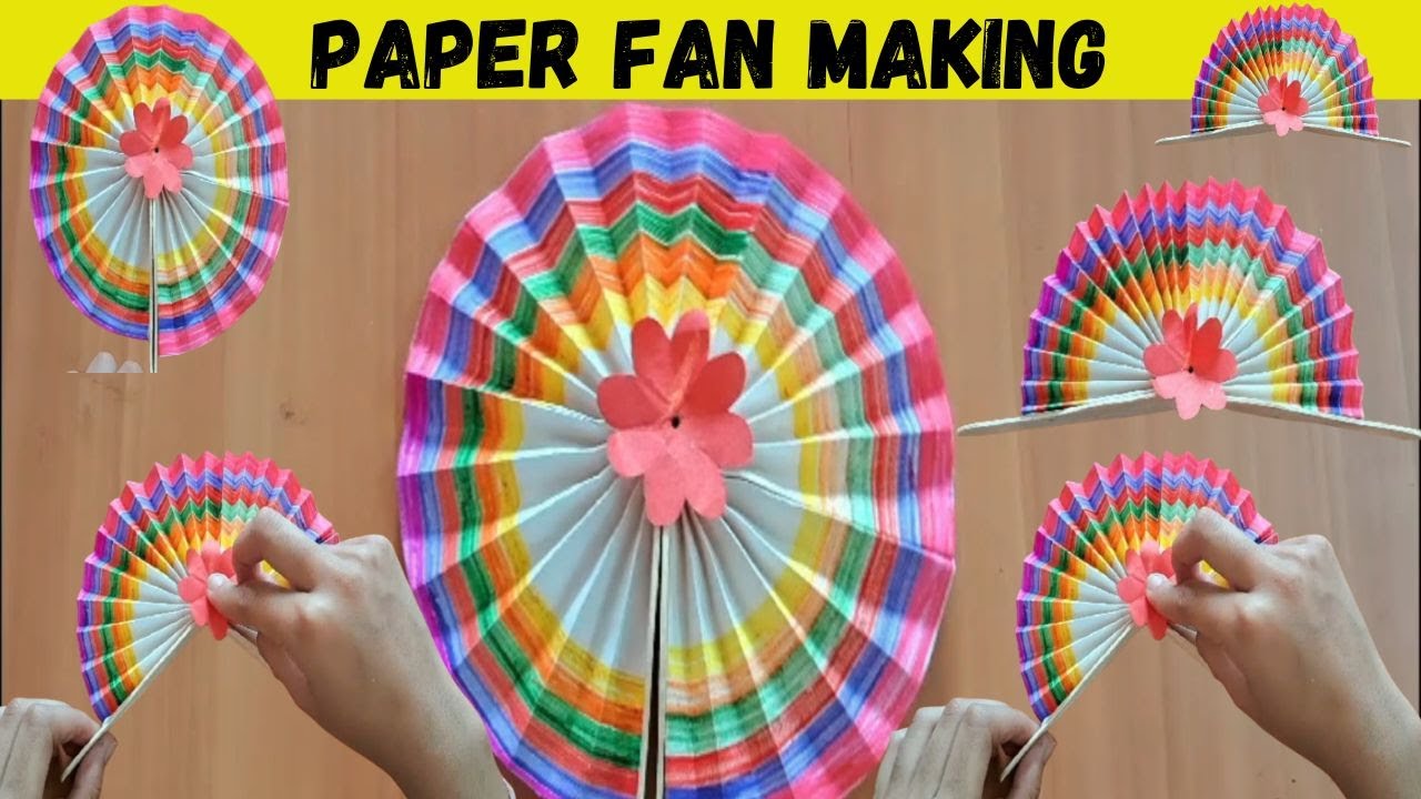 Paper Fan Making | How to Make Paper Fan - YouTube