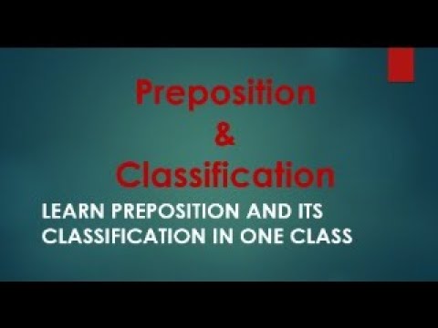 Preposition and it's classification - YouTube