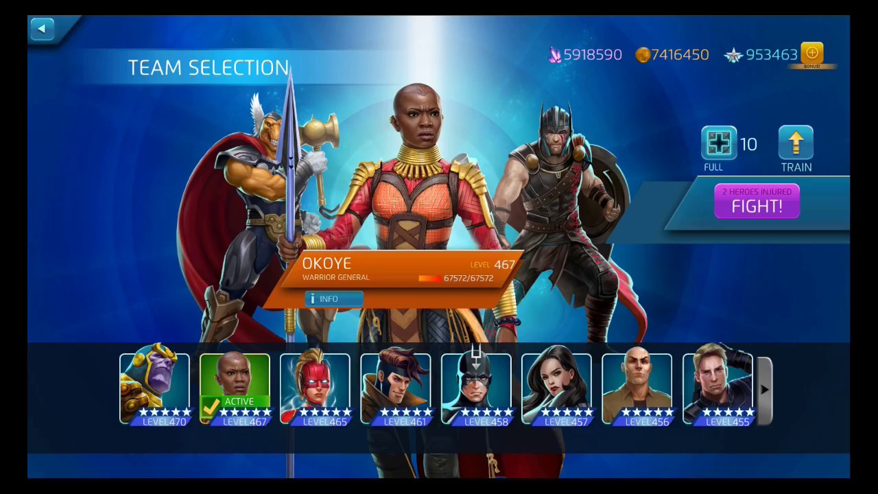Marvel Puzzle Quest (MPQ) Thor - Okoye - Beta Ray Bill - YouTube