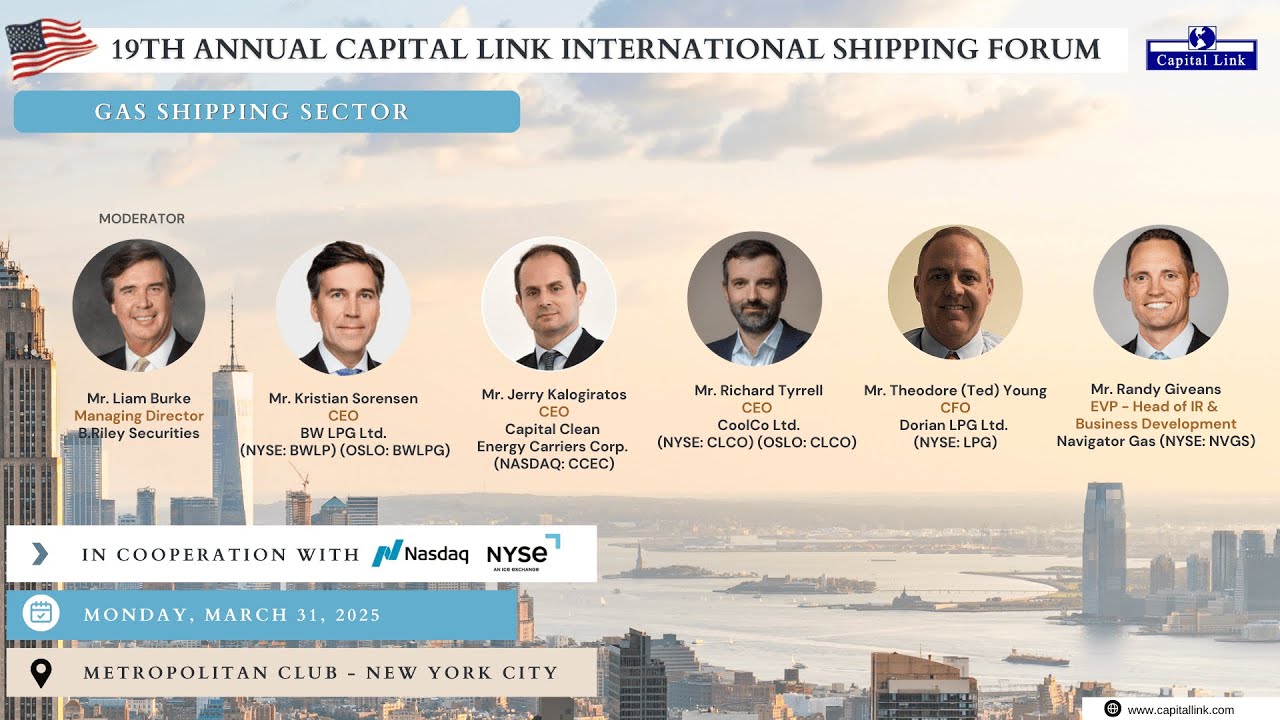 2025 19th Annual Capital Link International Shipping Forum | Gas ...