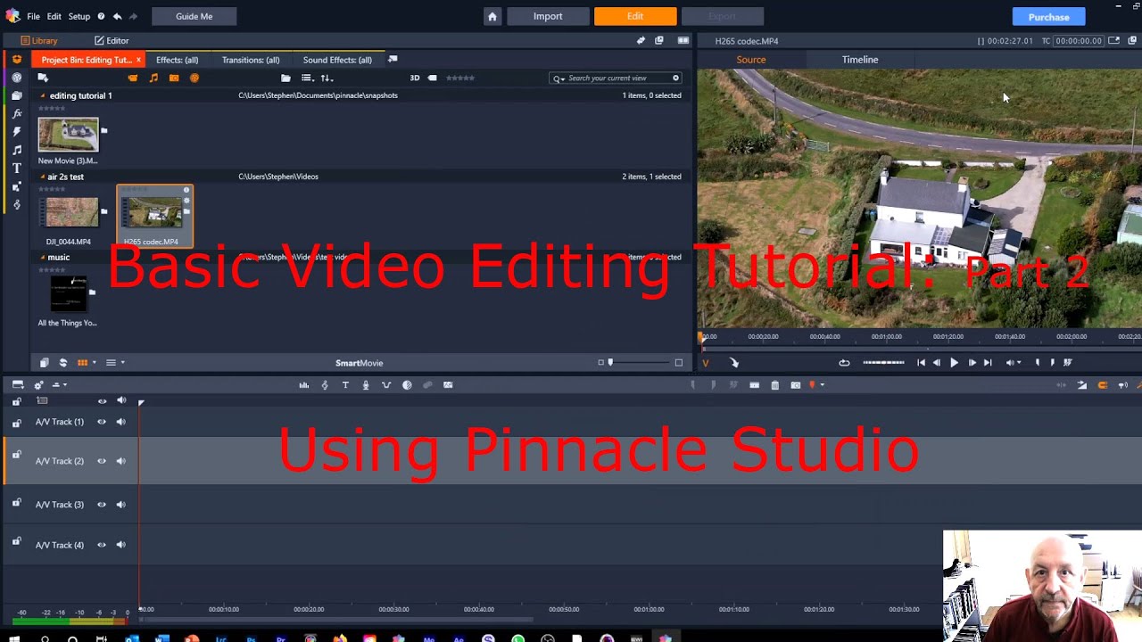 Basic Video Editing - With Pinnacle Studio: Part 2: USING THE SOURCE MONITOR AND TIMELINE - YouTube