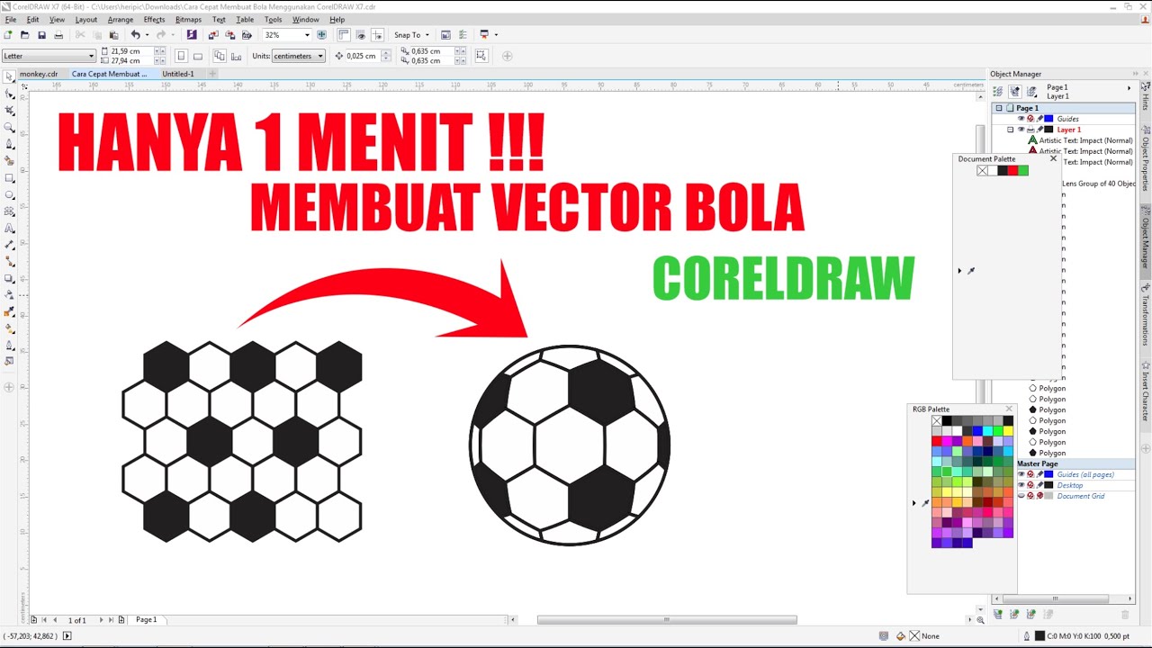 BELAJAR MUDAH TUTORIAL COREL DRAW TEKNIK CEPAT MEMBUAT OBJEK VECTOR ...