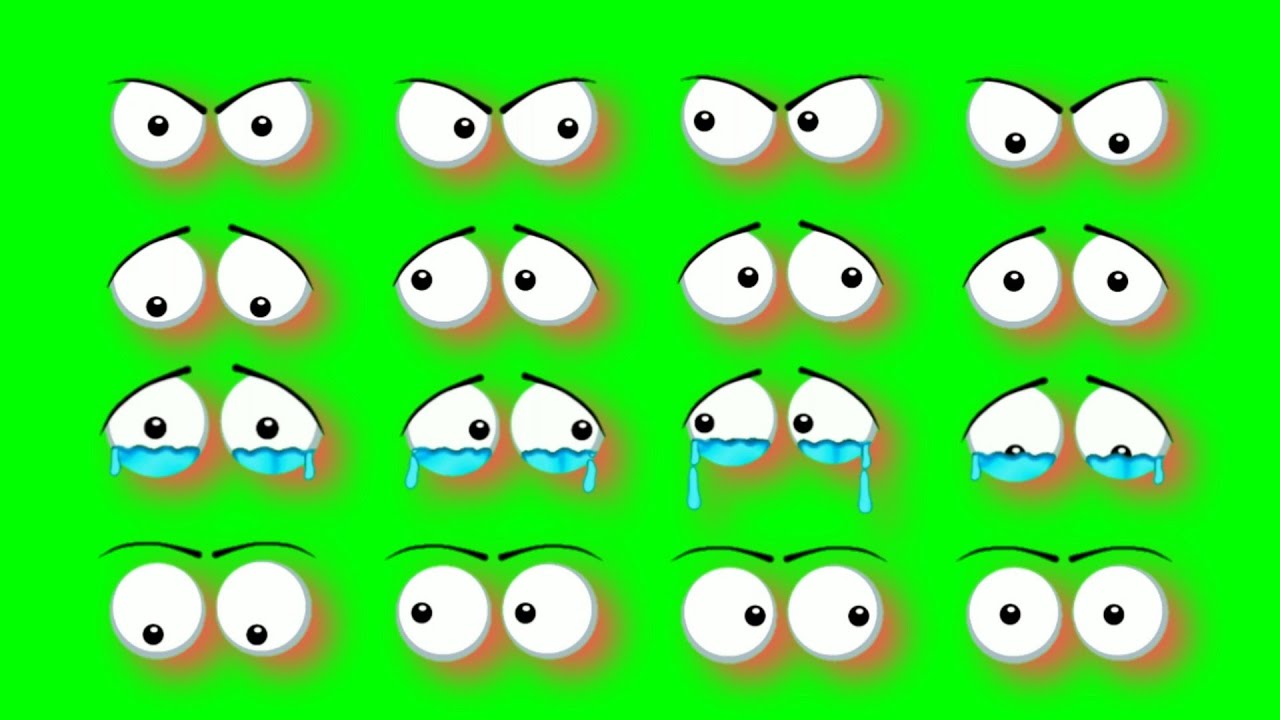 Green Screen Full Cartoon Eyes Set 👁️👁️ - YouTube