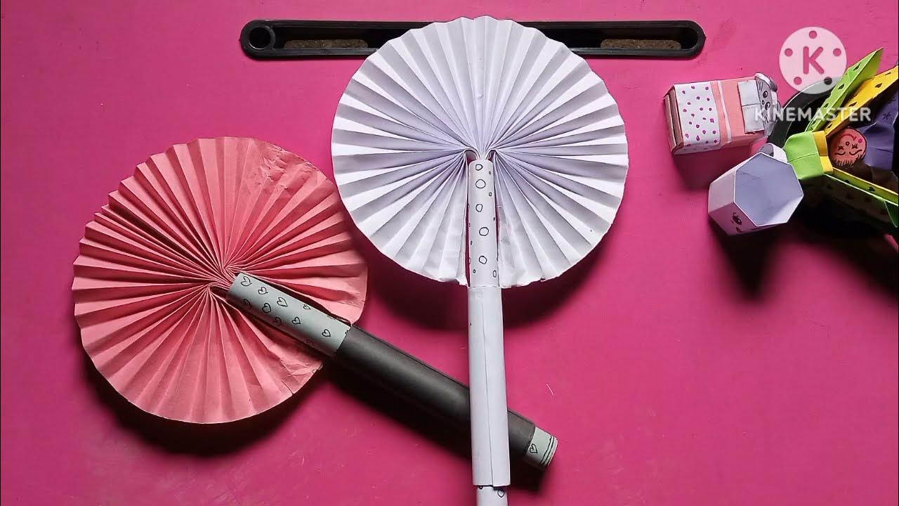 How to make Paper Fan || DIY Magic Hand Fan Making at Home || Paper Craft Idea || Paper Fan ...