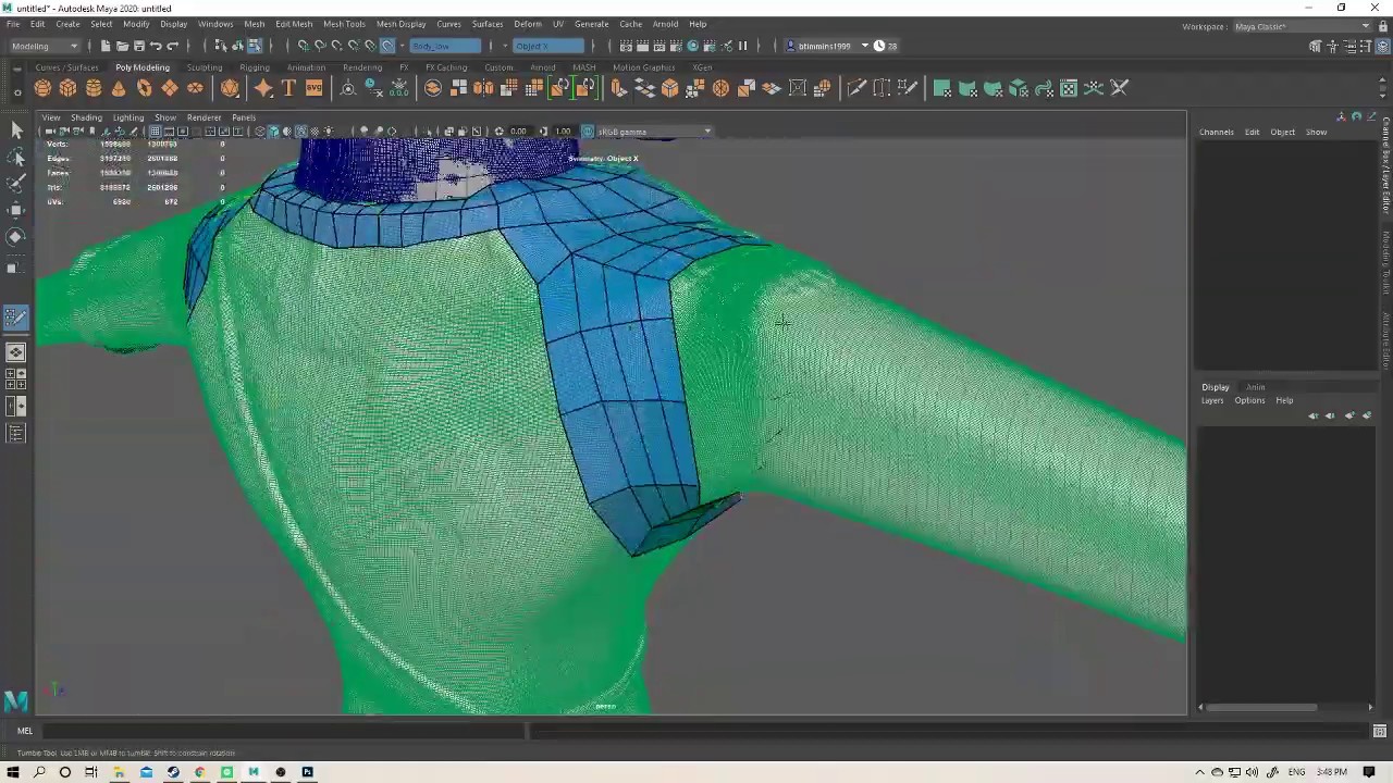 Retopology Maya Character Body Timelapse - YouTube