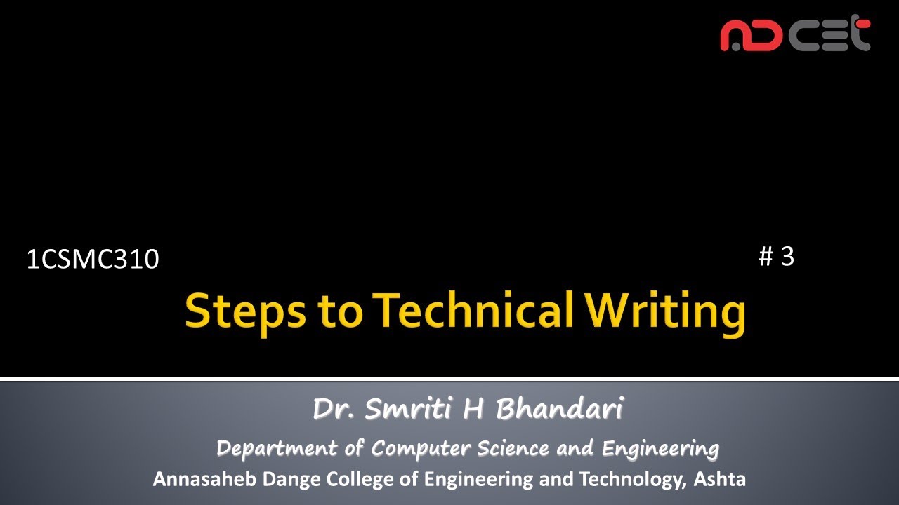 #03 - Technical Writing - Steps to Technical writing - Research ...
