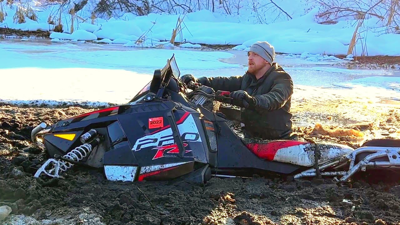 My sled busted through the Ice - YouTube
