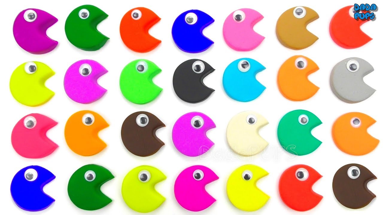 Learning Colors with Pacman Play Doh for Kids|Learn the ABC 26 Letters ...