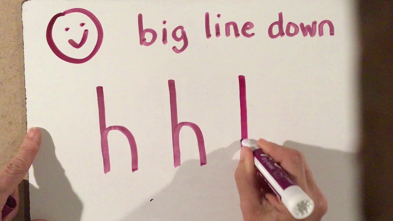 Handwriting Big line down letters - YouTube