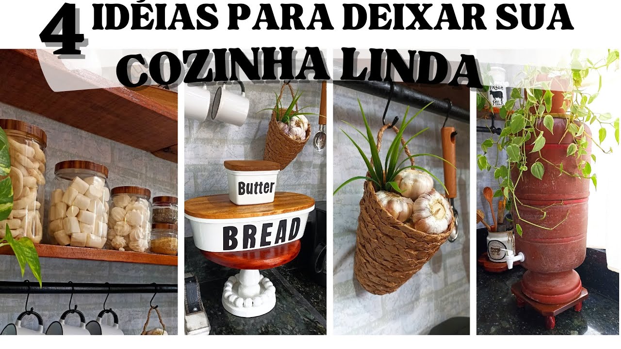 DIY IDÉIAS PARA DECORAR A COZINHA GASTANDO POUCO/TRANSFORMAÇÃO DA ...