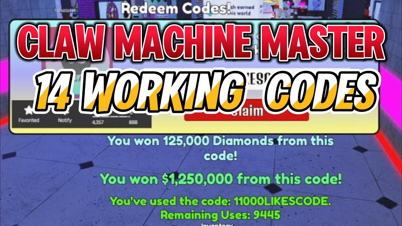 *NEW CODES* All Claw Machine Master Working Codes for February 2025 ...