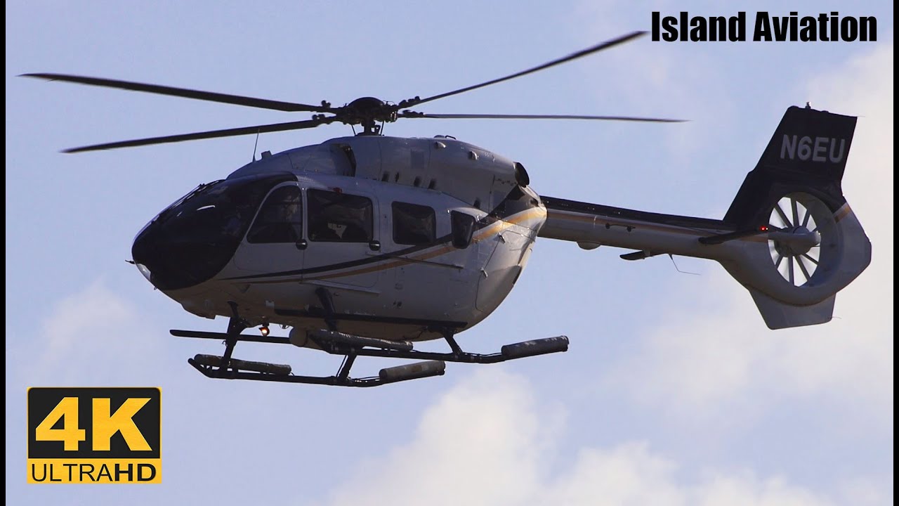 (4K) Airbus Helicopters H145 Arrivals !! / N6EU /N8J @ St. Kitts ...