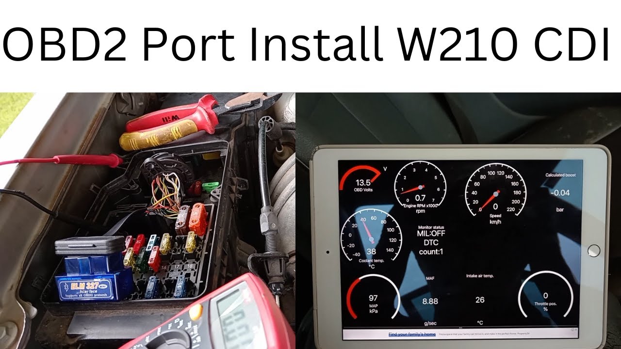 OBD2 port install W210 E270CDI - YouTube