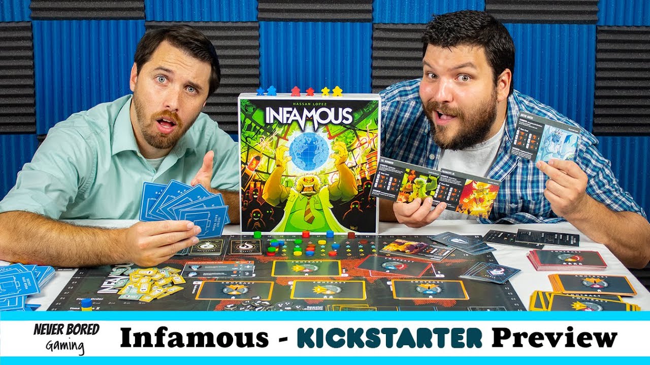 Infamous (Maniacal) - Kickstarter Preview (Board Game) - YouTube
